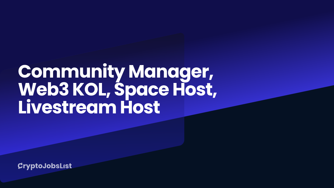 @harley - Community Manager, Web3 KOL, Space Host, Livestream Host in Philippines. Remote, Part ...