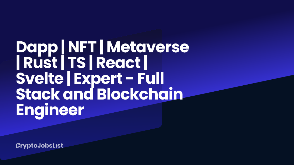 3ugen Dapp Nft Metaverse Rust Ts React Svelte Expert Full Stack And 