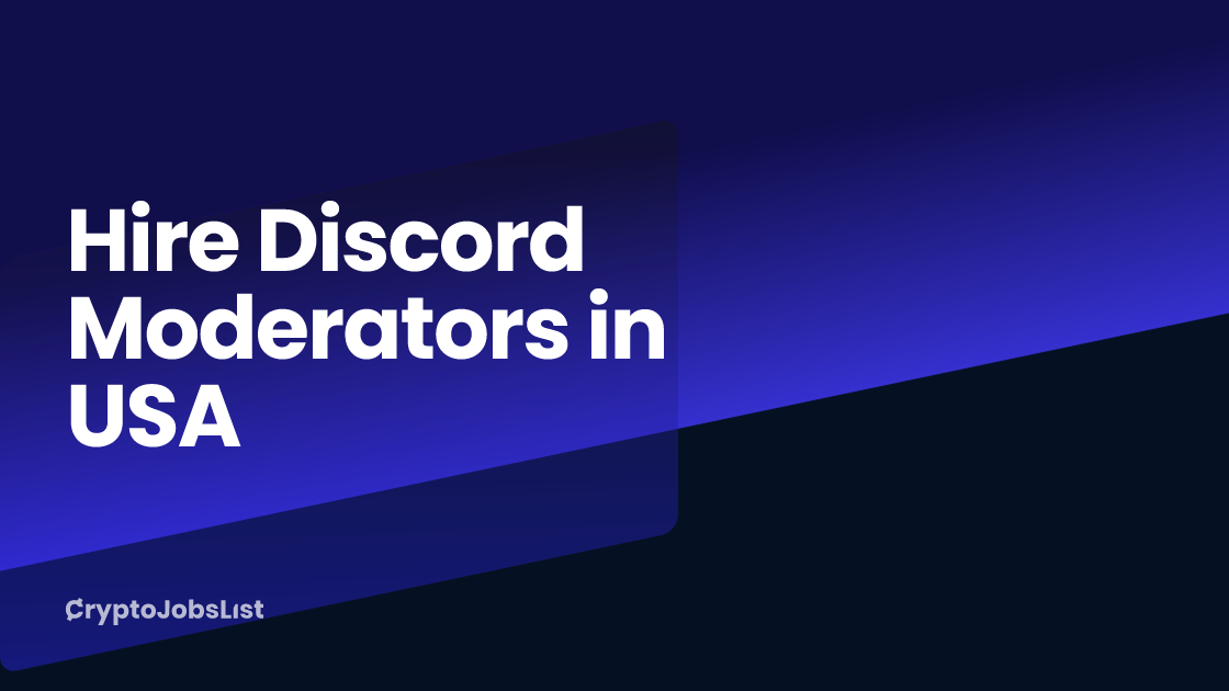 Hire Discord Moderators in USA. 37 professionals found | Crypto Jobs List
