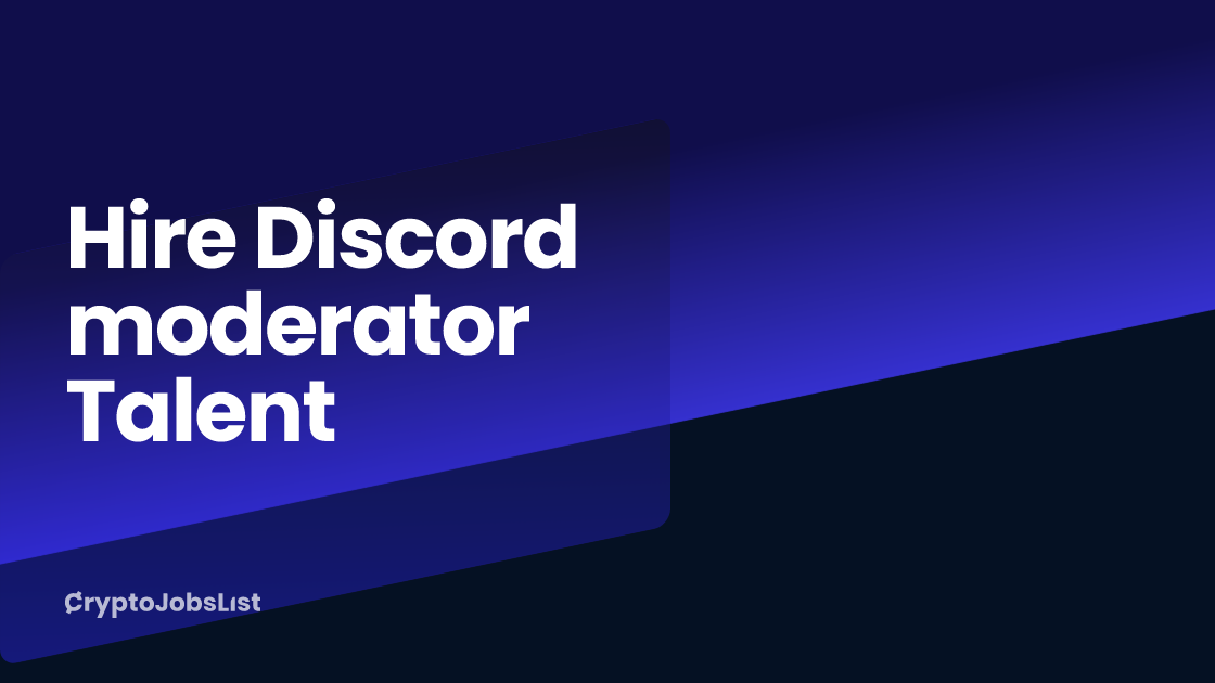 Hire Discord moderator Talent . Find and Hire Top Cryptocurrency talent ...