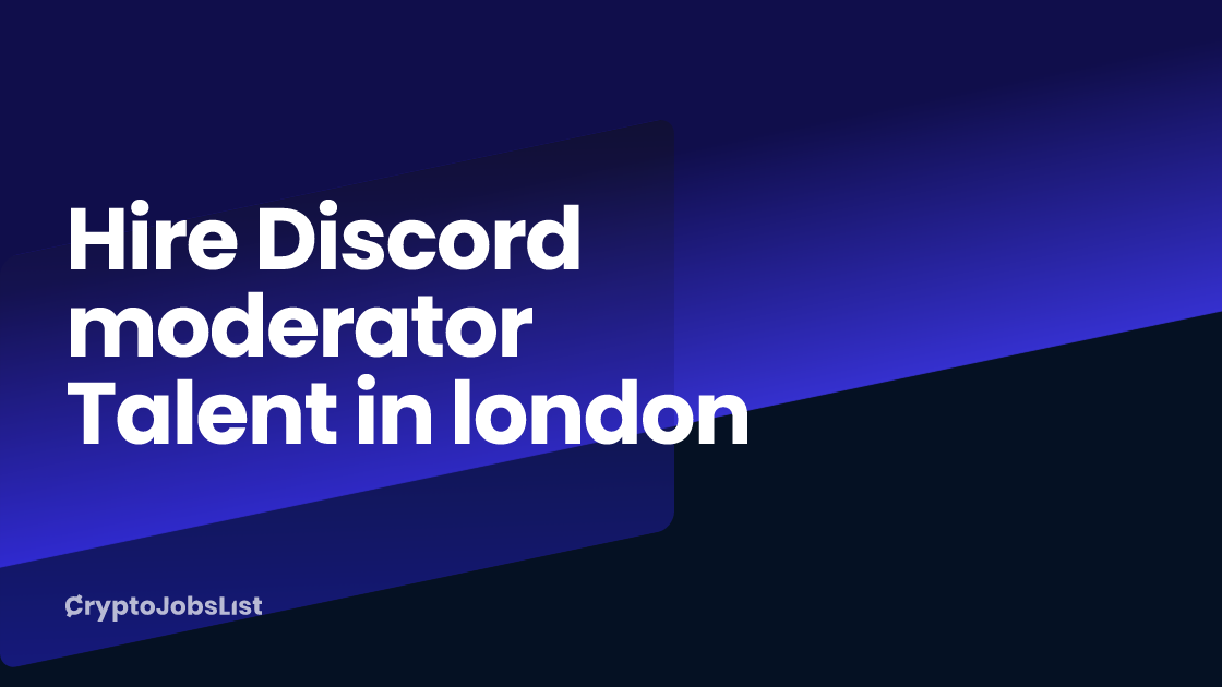Hire Discord moderator Talent in london. Find and Hire Top Cryptocurrency talent, Web3 talent ...
