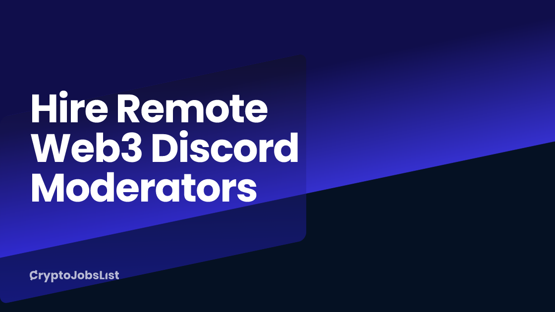 Hire Remote Web3 Discord Moderators. 27 profiles - June 2024
