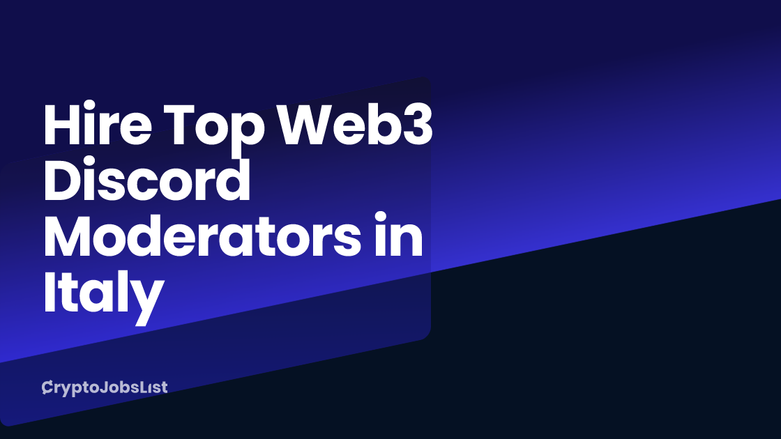 Hire Top Web3 Discord Moderators in Italy (20 Profiles)
