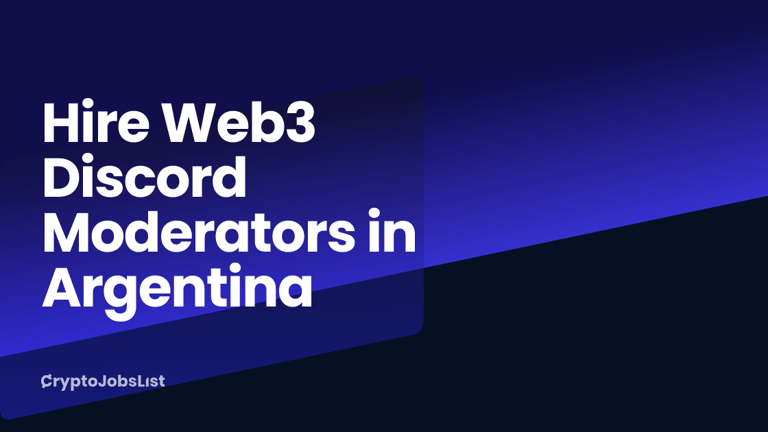 Hire Web3 Discord Moderators in Argentina. 36 profiles - July 2024