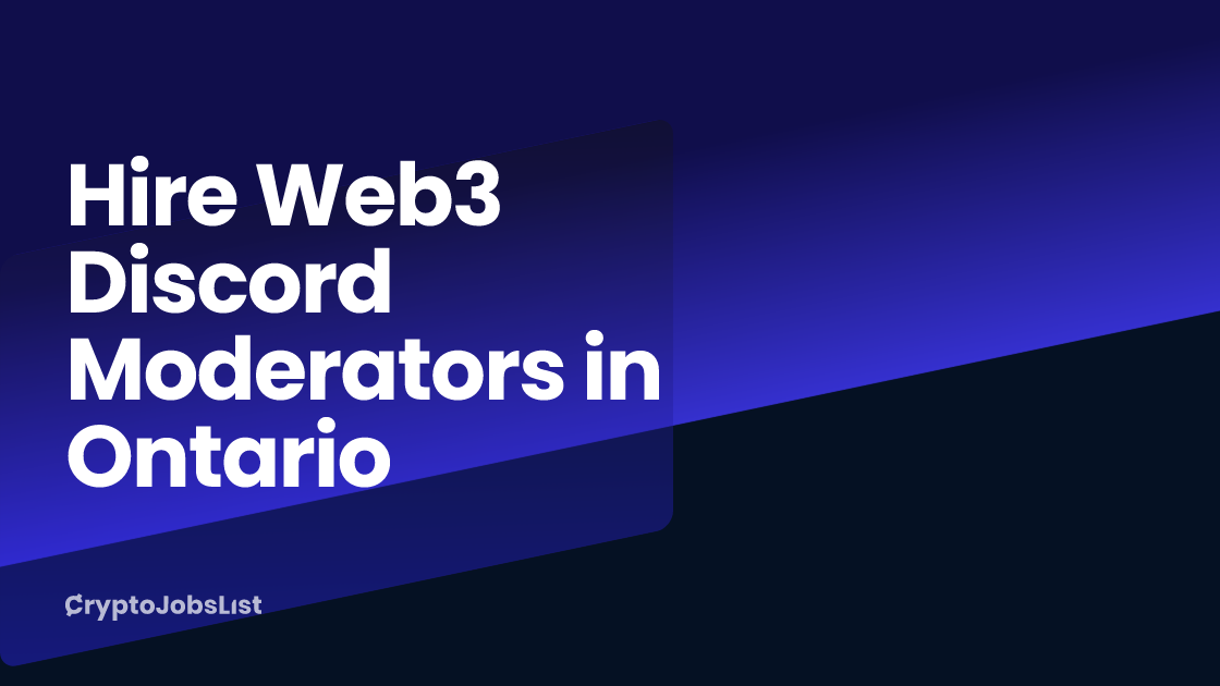 Hire Web3 Discord Moderators in Ontario. 11 profiles - September 2024