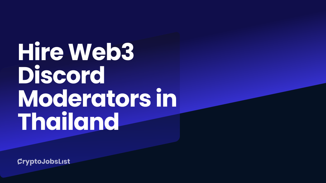 Hire Web3 Discord Moderators in Thailand. 16 profiles - December 2024