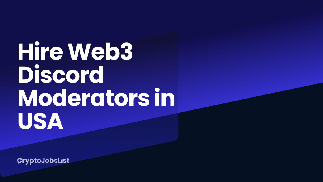 Hire Web3 Discord Moderators in USA. 66 profiles - September 2024