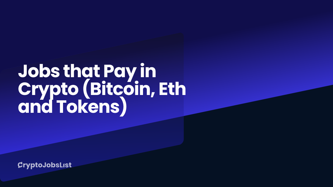 Web3 PAY IN Crypto Jobs
