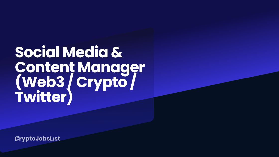 @memeracer - Social Media & Content Manager (Web3 / Crypto / Twitter) in Georgia. Remote, Part ...