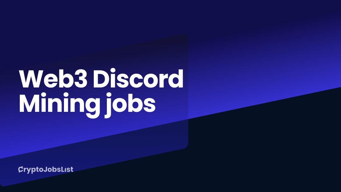Best Web3 Discord Mining Jobs