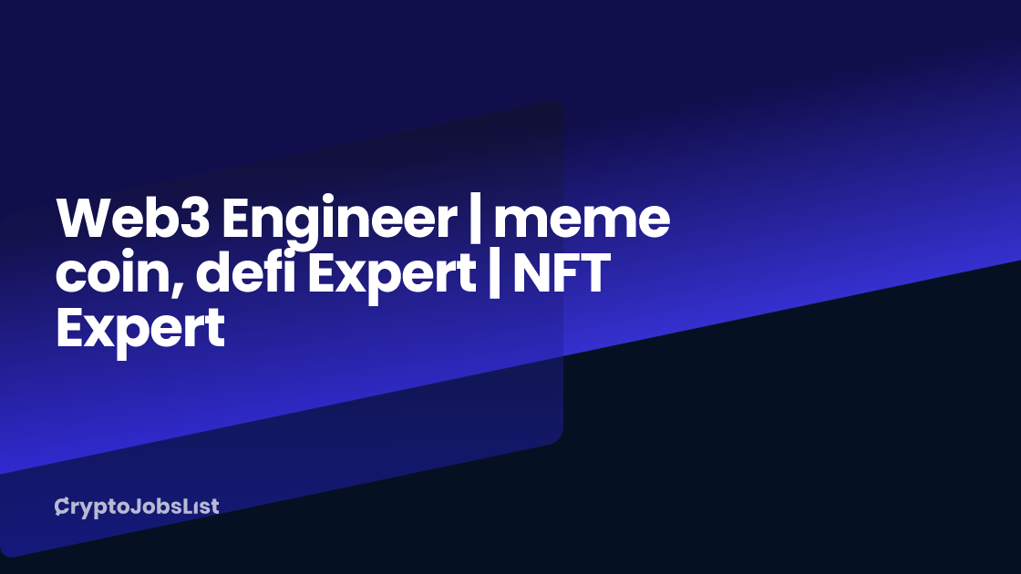 @web3devil - Web3 Engineer | meme coin, defi Expert | NFT Expert in Bellingham, US. Remote, Part ...