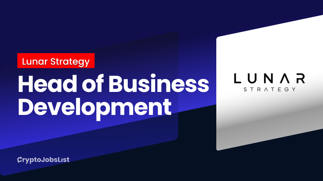 Lunar Strategy is hiring Head of Business Development. Remote